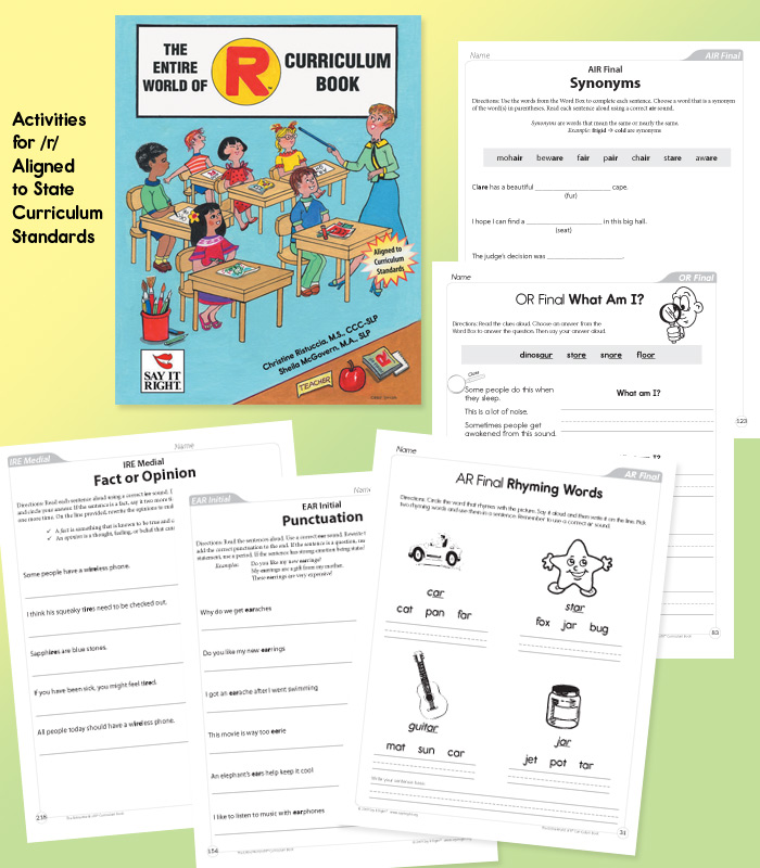 The Entire World of R Curriculum Book-Vocalic R Aligned to State Standards